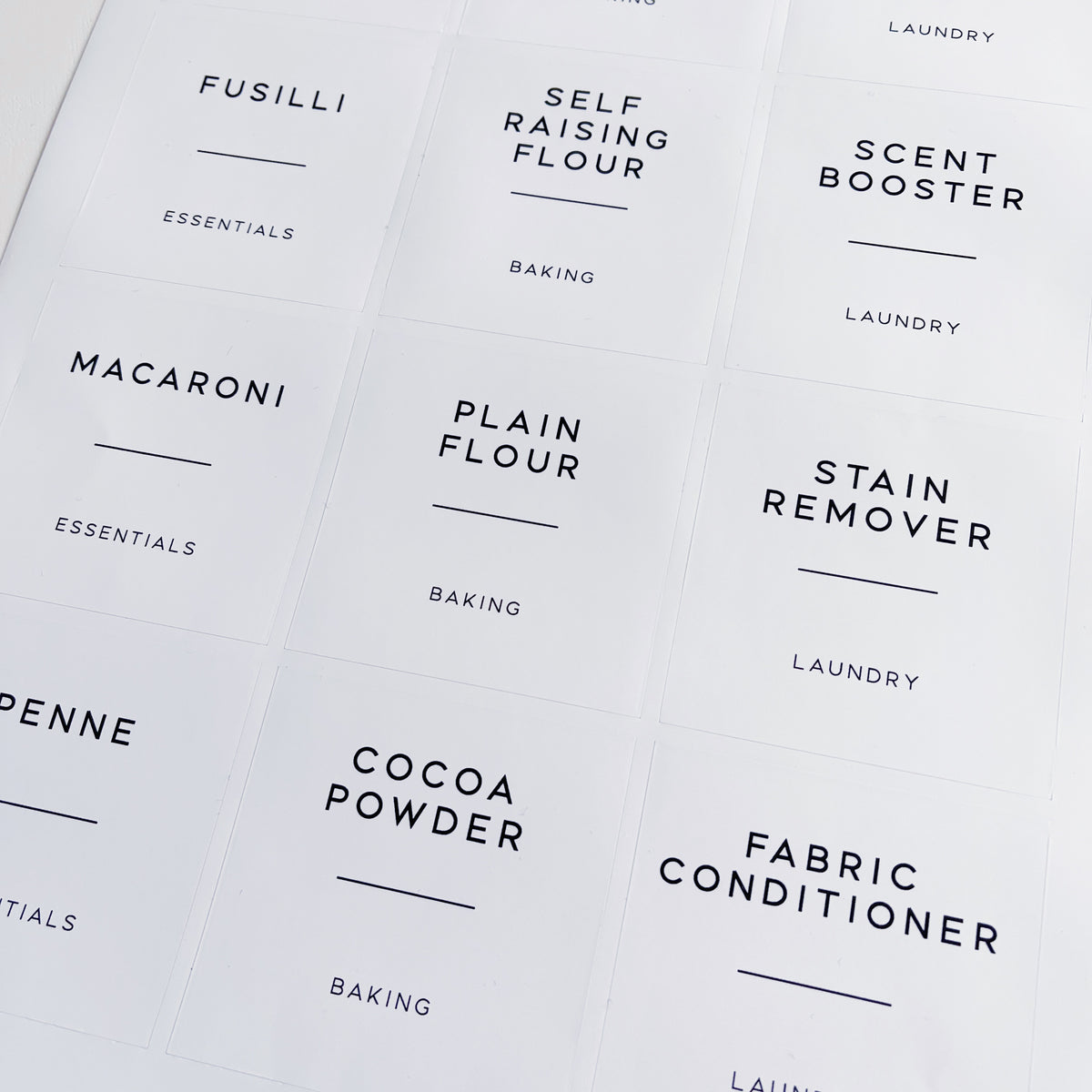 6cm x 6cm Square White Waterproof Personalised Labels (2 text areas ...