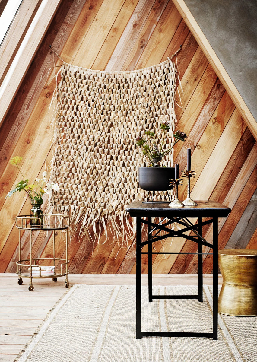 Large Woven Palm Leaf Wall Hanging on String – SHELF LIFE